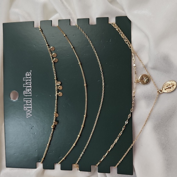 wild fable | Jewelry | Wild Fable Set Of 5 Gold Tone Chain Necklaces ...